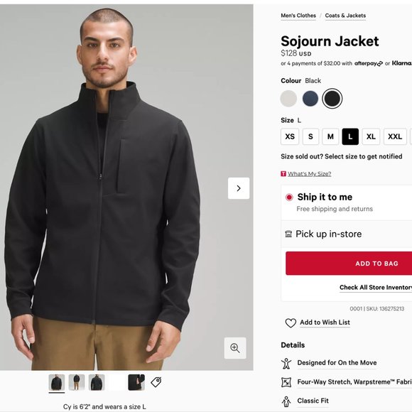 lululemon athletica | Jackets & Coats | Mens Lululemon Sojourn Jacket ...